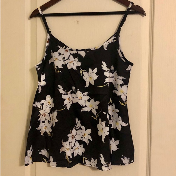 Timsem | Tops | Tinsel Black Floral Tank Spaghetti Strap Tank | Poshmark